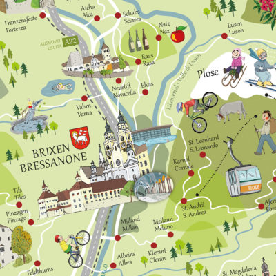 Landkarte Eisacktal - Evi Gasser Illustrationen